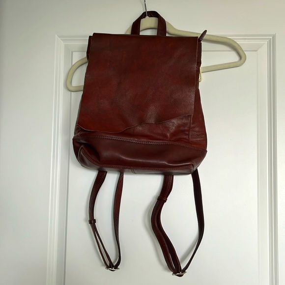 Ili New York | Bags | Ili New York Redbrown Leather Backpack | Poshmark